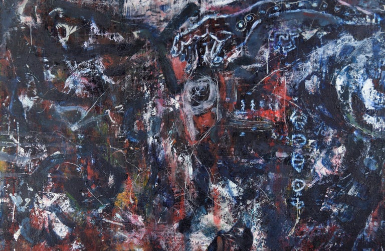 Aska - Figurative and Abstract Expressionist Composition in Oil on Wood ...