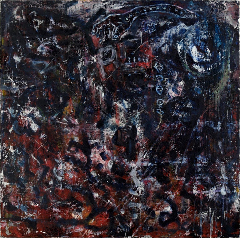 Aska - Figurative and Abstract Expressionist Composition in Oil on Wood ...