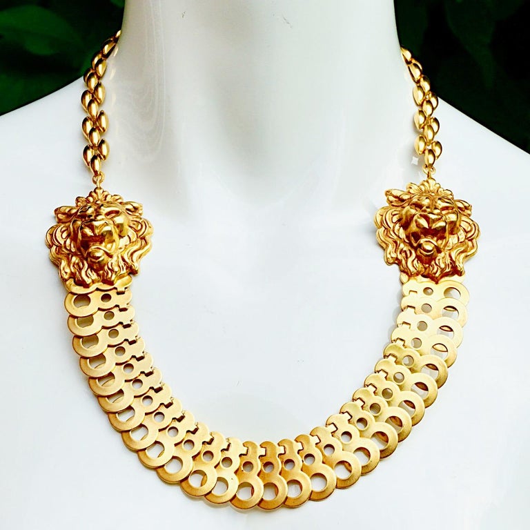 Askew London Gold Plated Lion Necklace For Sale at 1stDibs