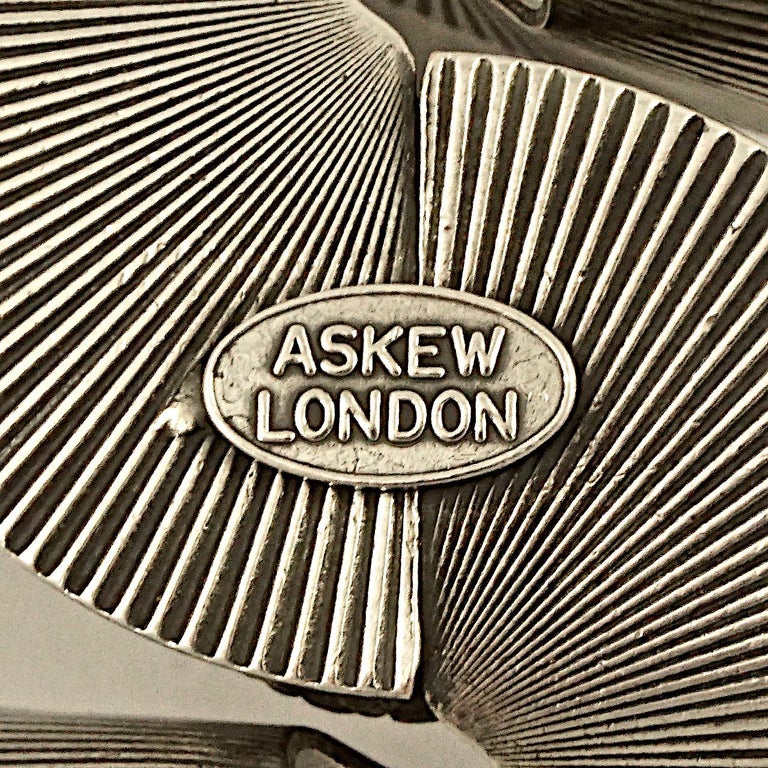 Askew London Silver Plated Ridged Ribbon Swirl Crystal Brooch circa ...