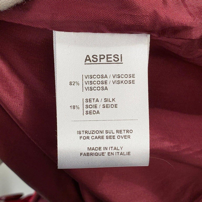 Aspesi Red Velvet Vest and Long Skirt Set Size 42 For Sale at 1stDibs