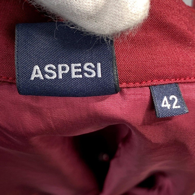 Aspesi Red Velvet Vest and Long Skirt Set Size 42 For Sale at 1stDibs