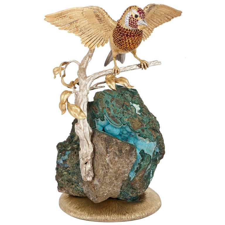 Asprey and Co Solid Gold and Gemstone Bird Model at 1stDibs | asprey ...
