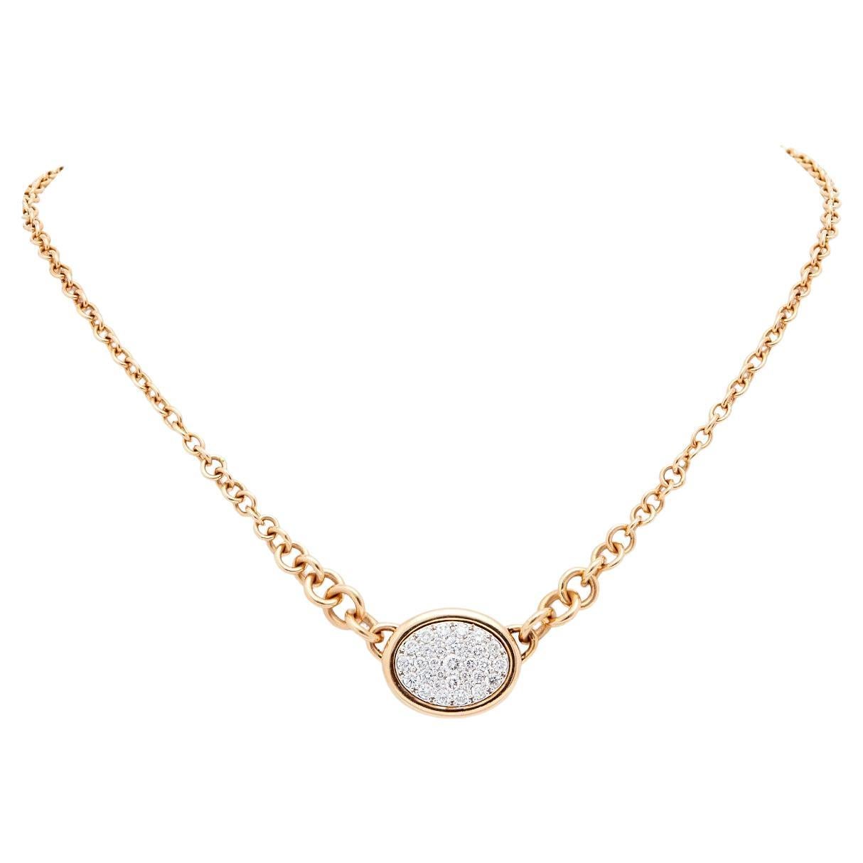 Asprey and Guldag Diamond 14k Rose Gold Necklace For Sale at 1stDibs