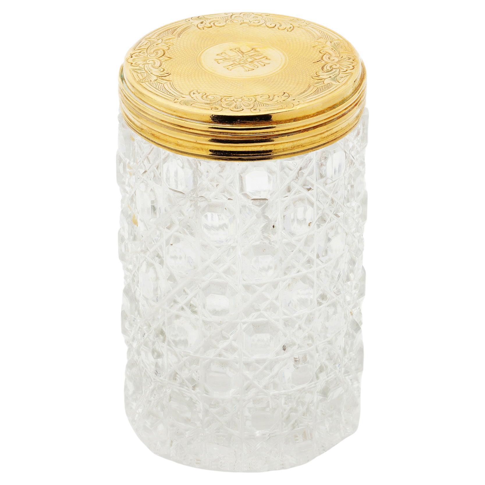 Crystal and Sterling Pineapple Jar at 1stDibs