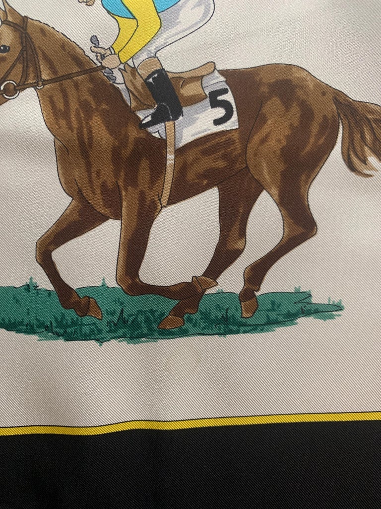 Asprey Ascot Motif Horse Race Silk Scarf at 1stDibs