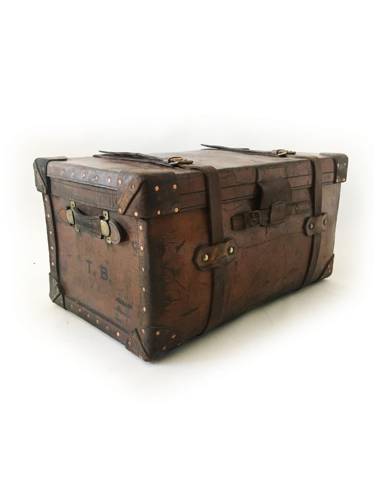 Asprey London Large Leather Steamer Trunk, England, 1900s at 1stDibs ...