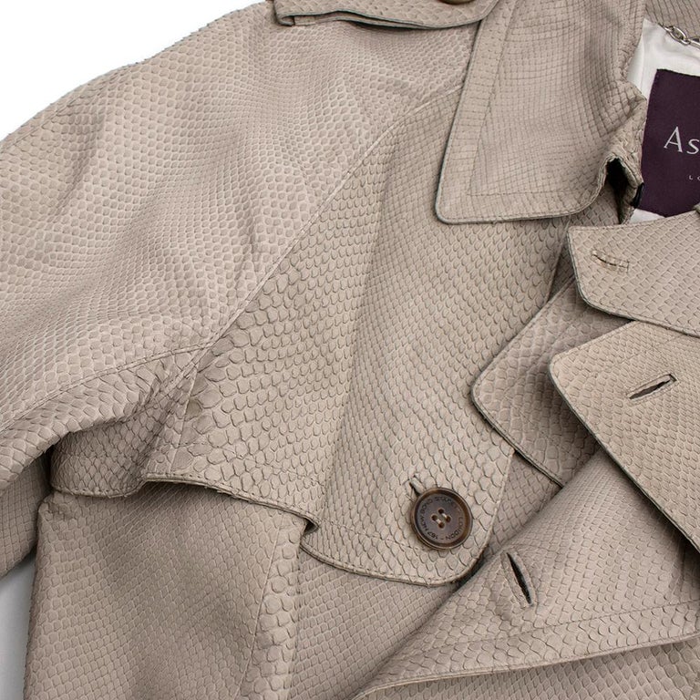 Asprey Men’s Grey Python Trench Coat - Size 48 at 1stDibs | python ...