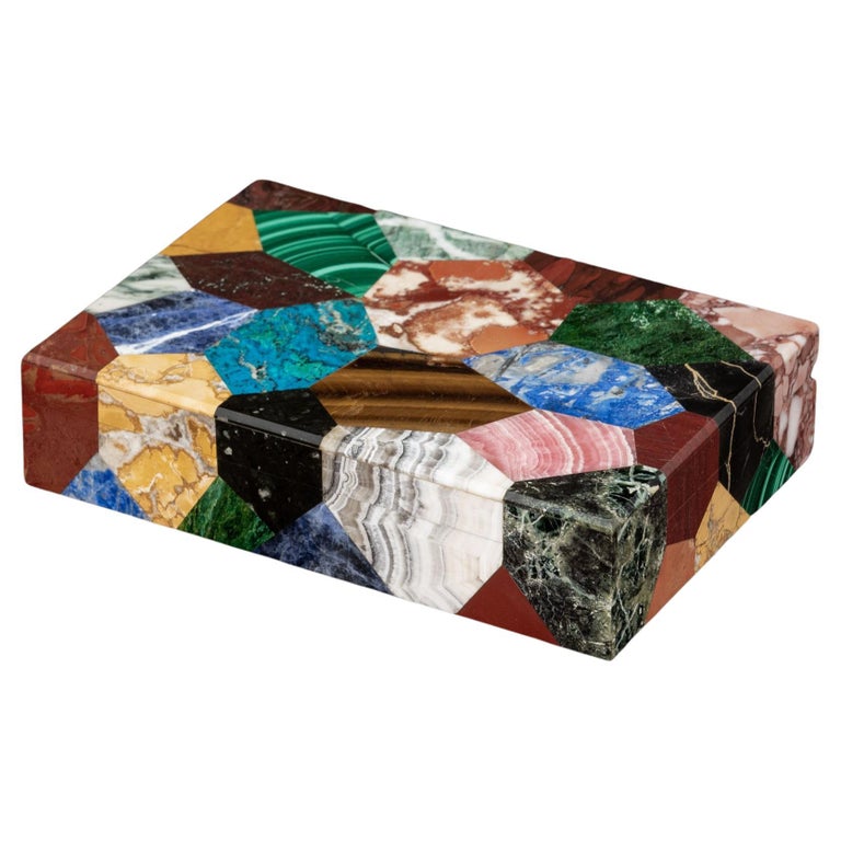 Asprey Patchwork Stone Box, circa 1940 For Sale at 1stDibs