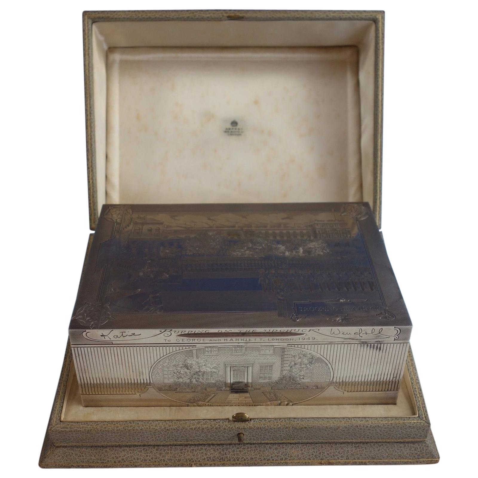 Asprey Sterling Silver Ceremonial Box Finely Engraved '#1569 ...