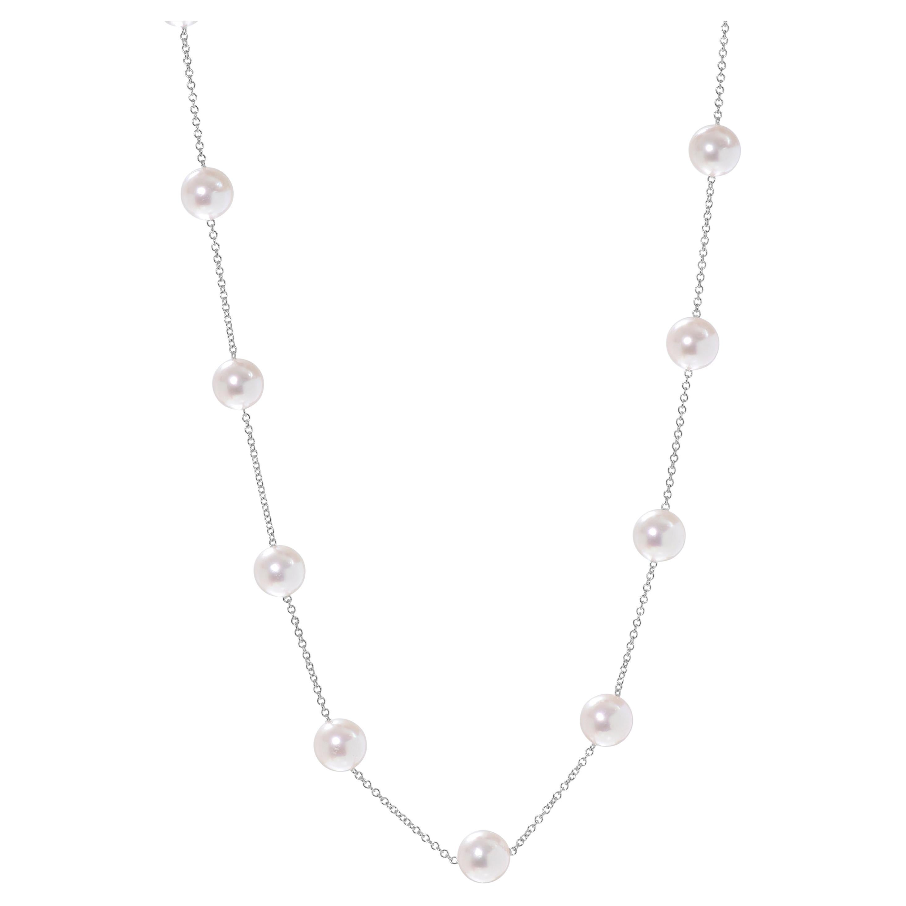 Cartier Silver 18k Enamel and Pearl Collar Necklace at 1stDibs