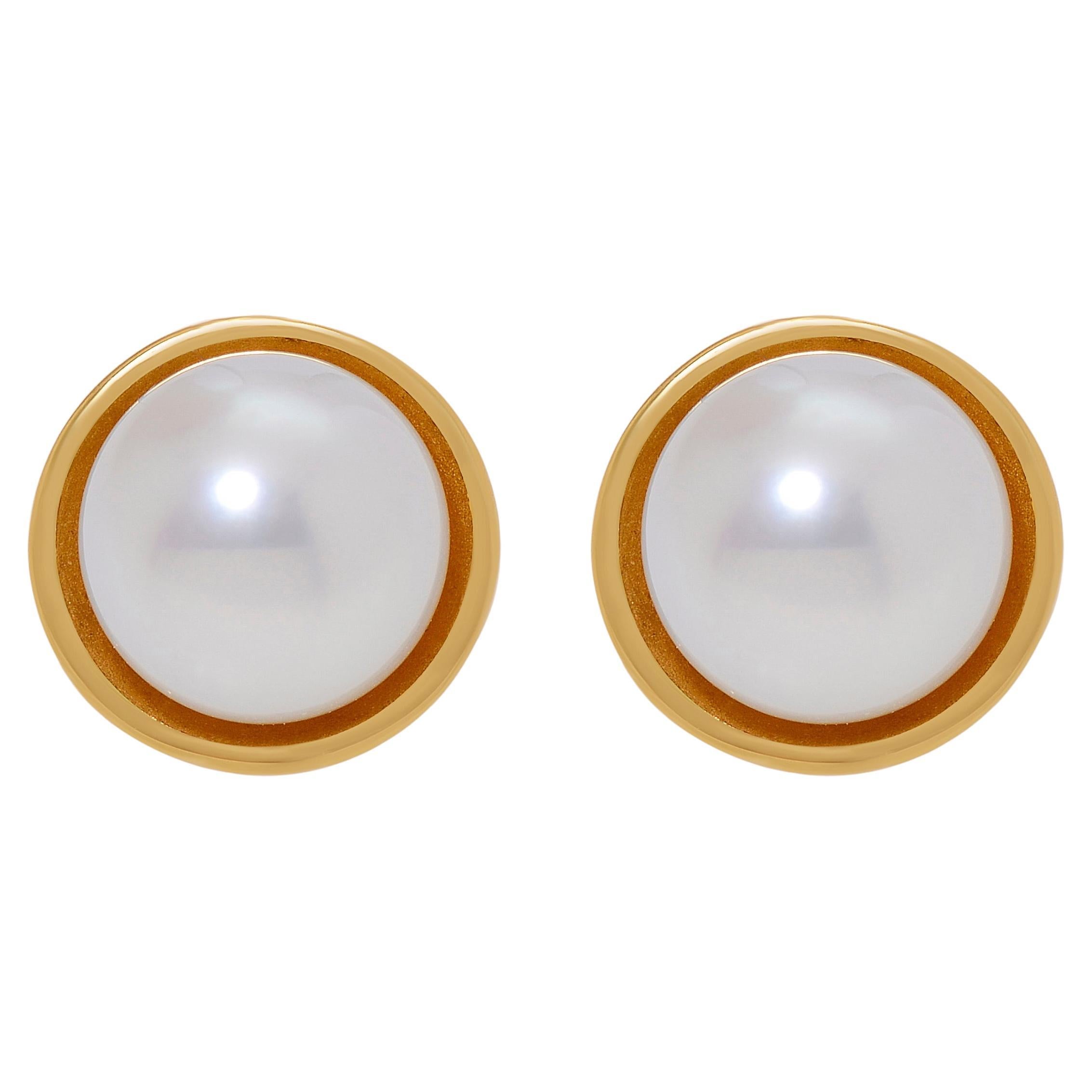 Assael 18K Yellow Gold Japanese Akoya Cultured Pearl Stud Earrings For ...