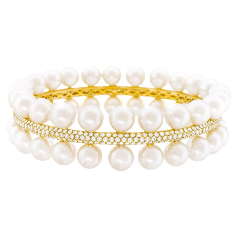 Assael Akoya Pearl and Diamond Bracelet For Sale at 1stDibs