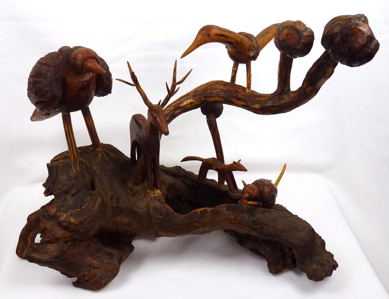 Assemblage of Carved Birds and Animals by the Outsider Artist Russell ...