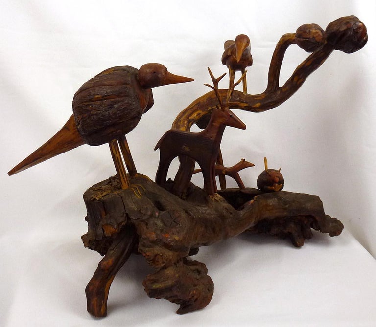 Assemblage of Carved Birds and Animals by the Outsider Artist Russell ...