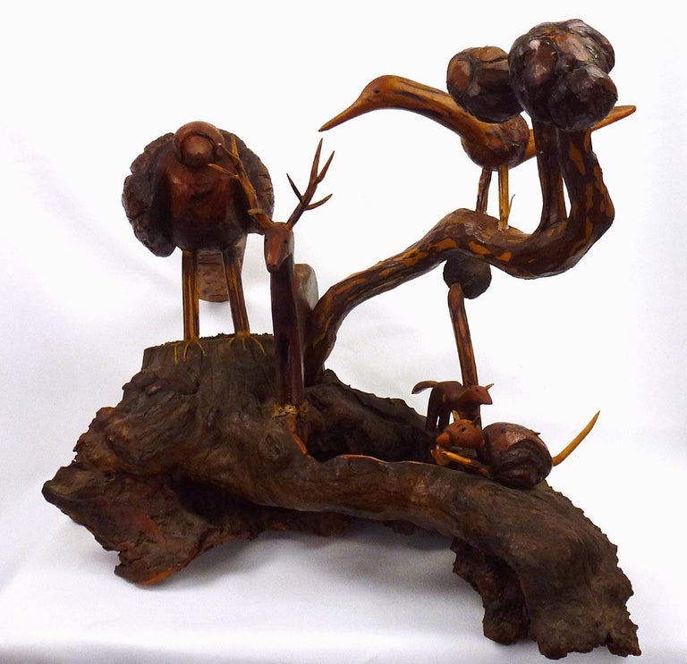 Assemblage of Carved Birds and Animals by the Outsider Artist Russell ...