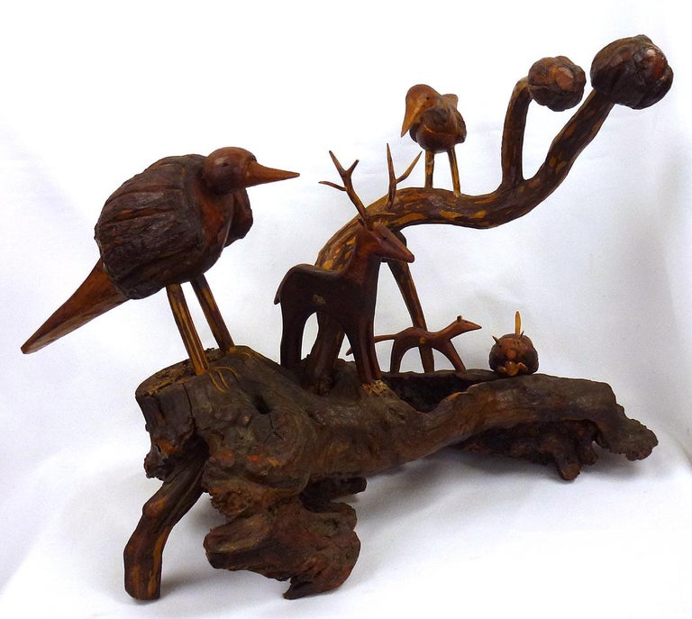 Assemblage of Carved Birds and Animals by the Outsider Artist Russell ...