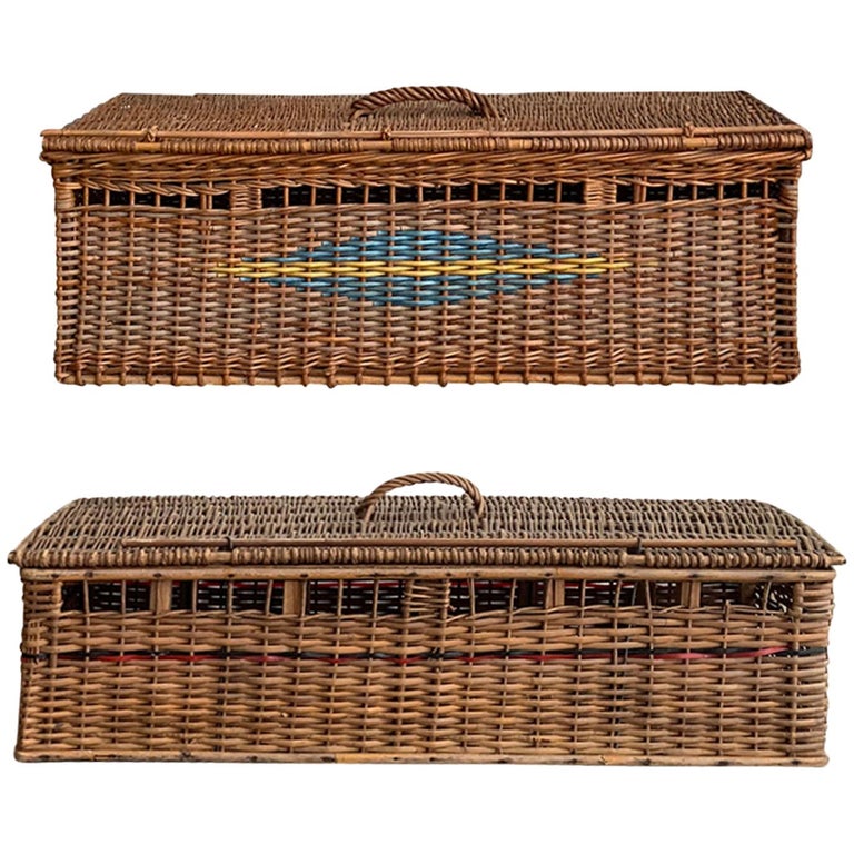 Assembled Pair of Early 20th Century Woven Bird Baskets for Hunting For ...