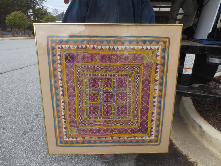 Assembled Pair of Large 19th-20th Century Framed Indian Chakla Cloths ...