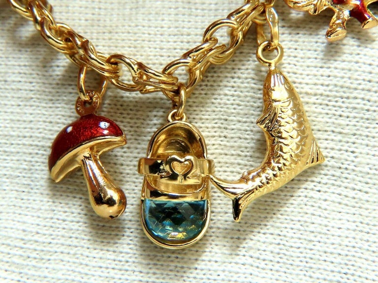 Assorted Charms Bracelet 14 Karat at 1stDibs