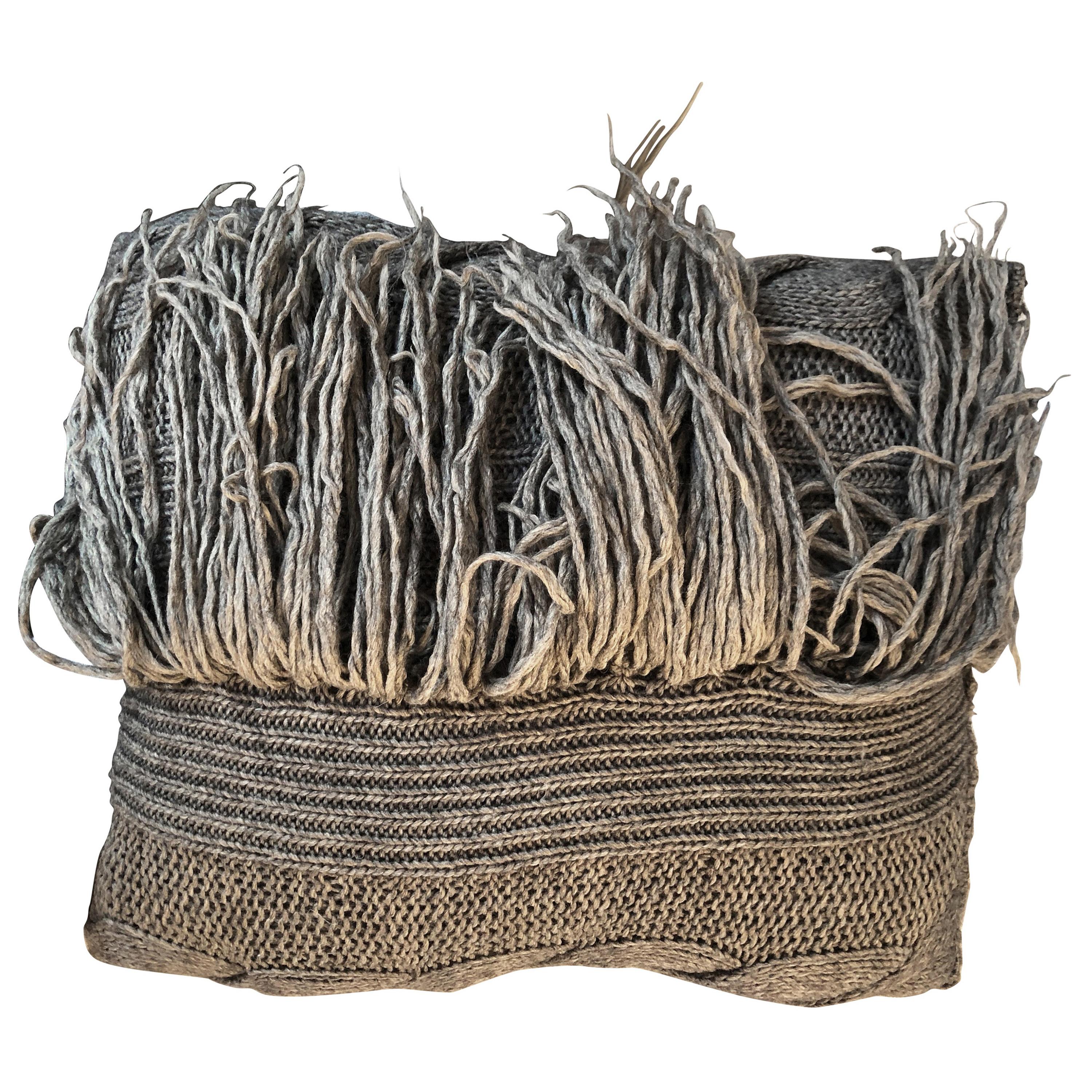 "Asti" Handwoven Merino Wool Pillow by Le Lampade For Sale at 1stDibs