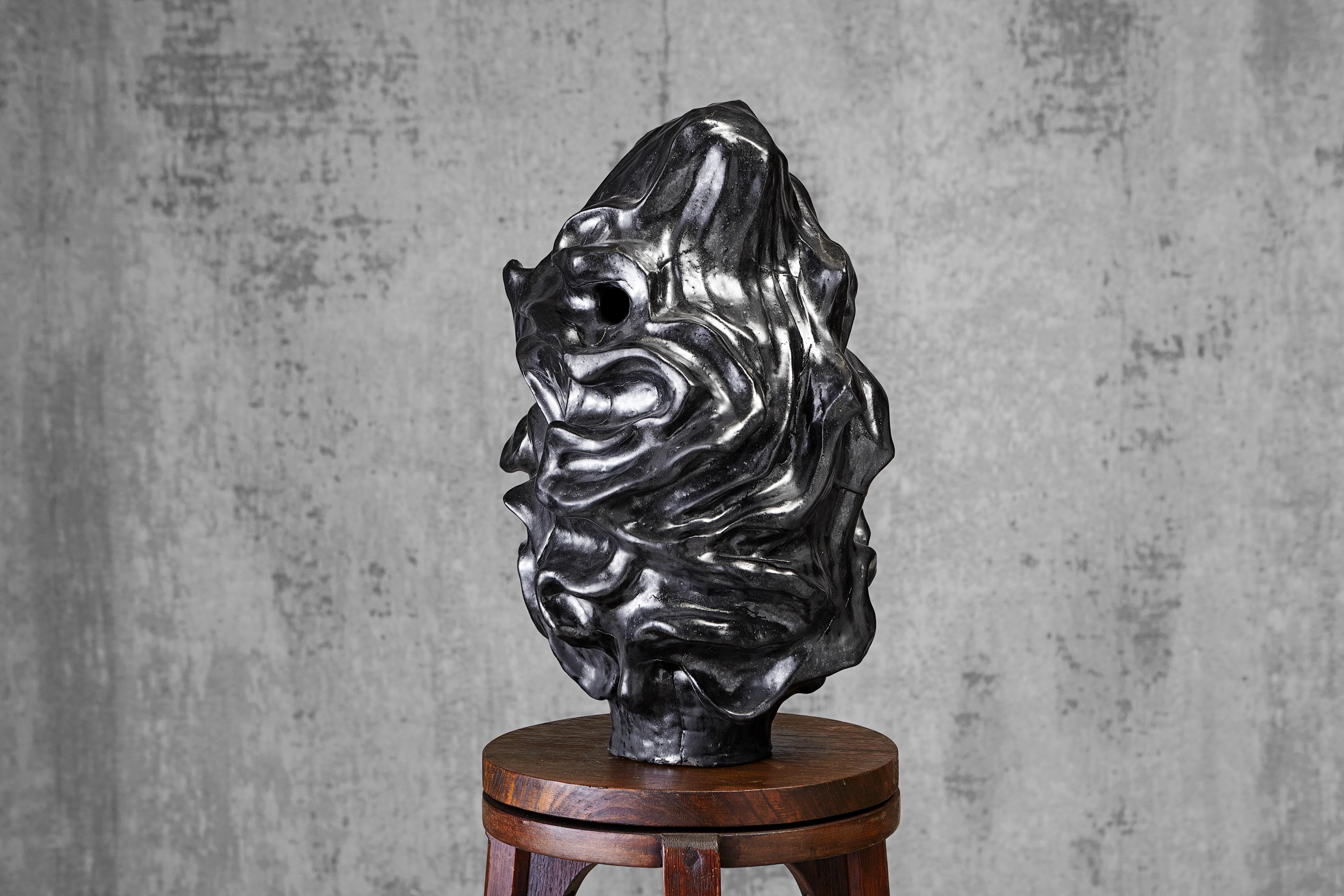 Astonishing Black Ceramic Earth Sculpture (Laura Malpique, 1993) For ...
