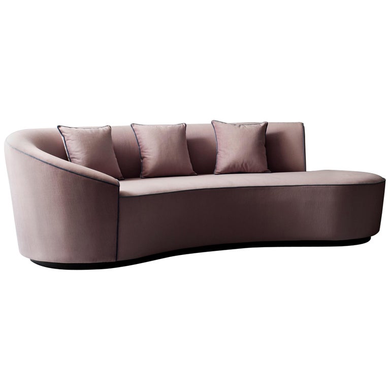 Astra Sofa by DeMuro Das with Curved Back and Plinth Base at 1stDibs