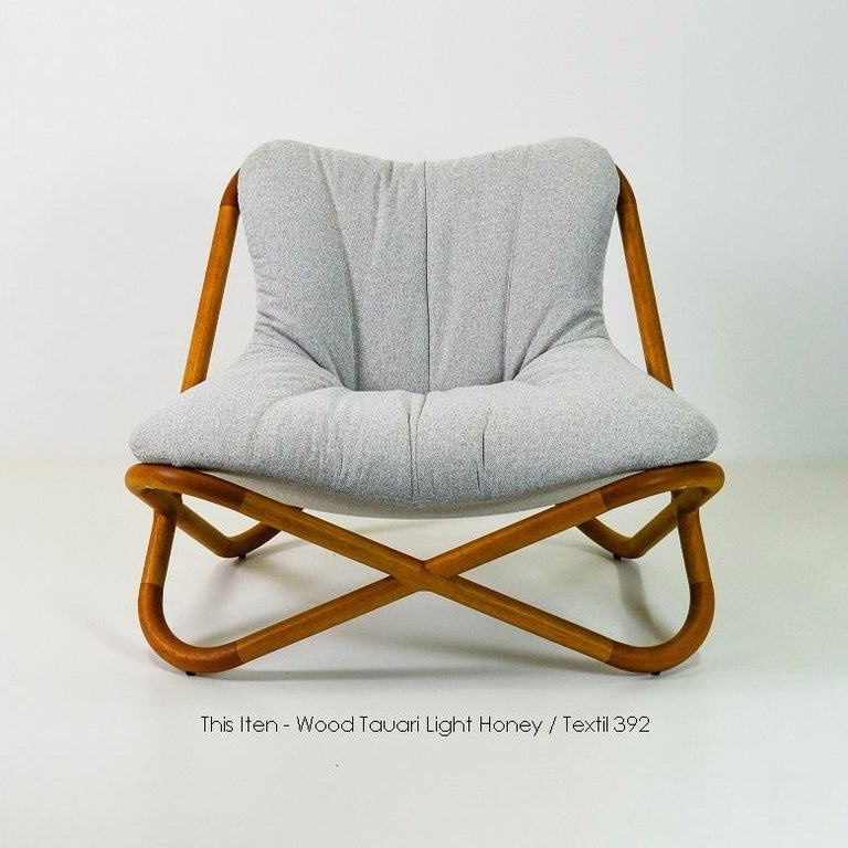 Astral Brazilian Contemporary Wood and Fabric Easychair by Lattoog For ...