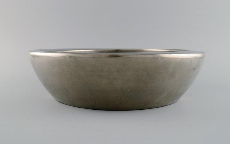 Astrid Fog for Just Andersen, Large Modernist Pewter Bowl, Clean Design ...