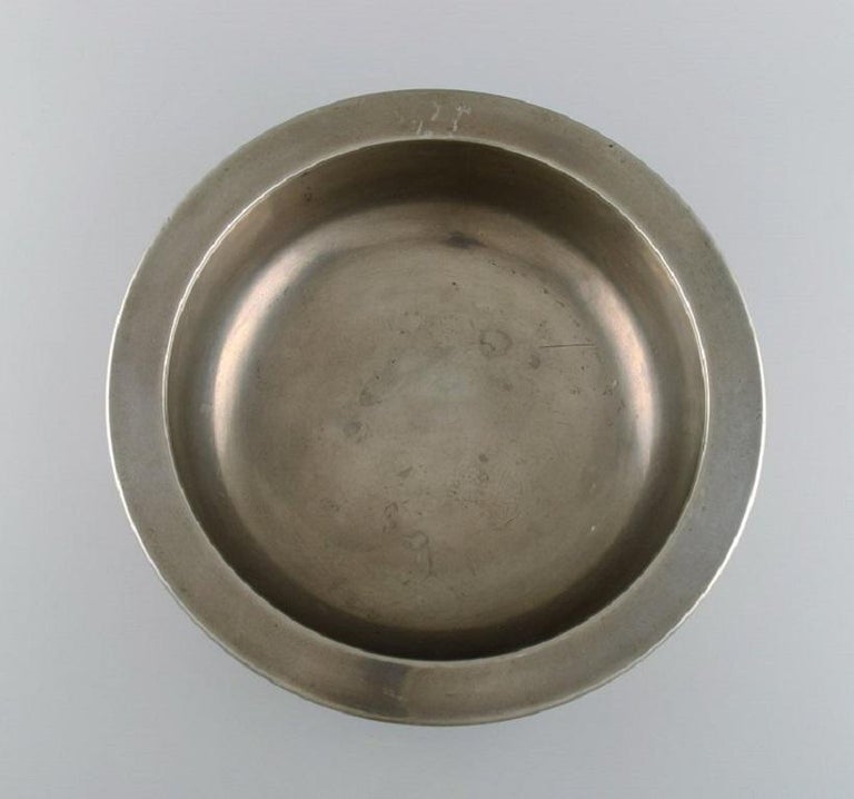 Astrid Fog for Just Andersen, Large Modernist Pewter Bowl, Clean Design ...