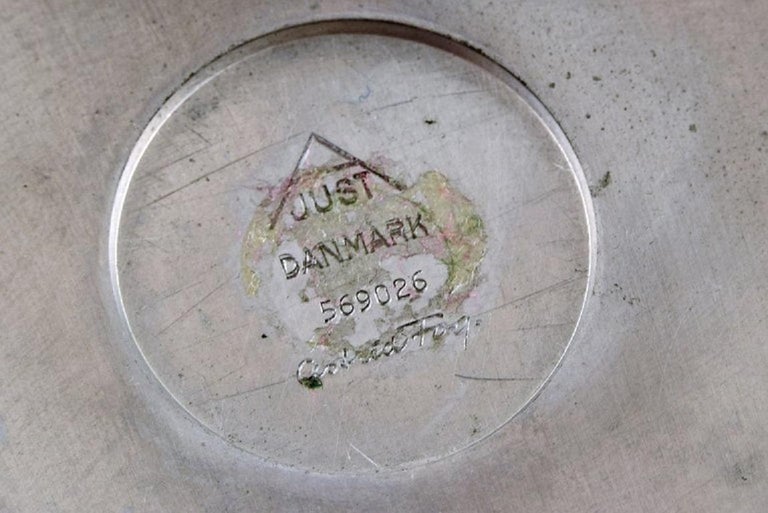 Astrid Fog for Just Andersen, Large Modernist Pewter Bowl, Clean Design ...