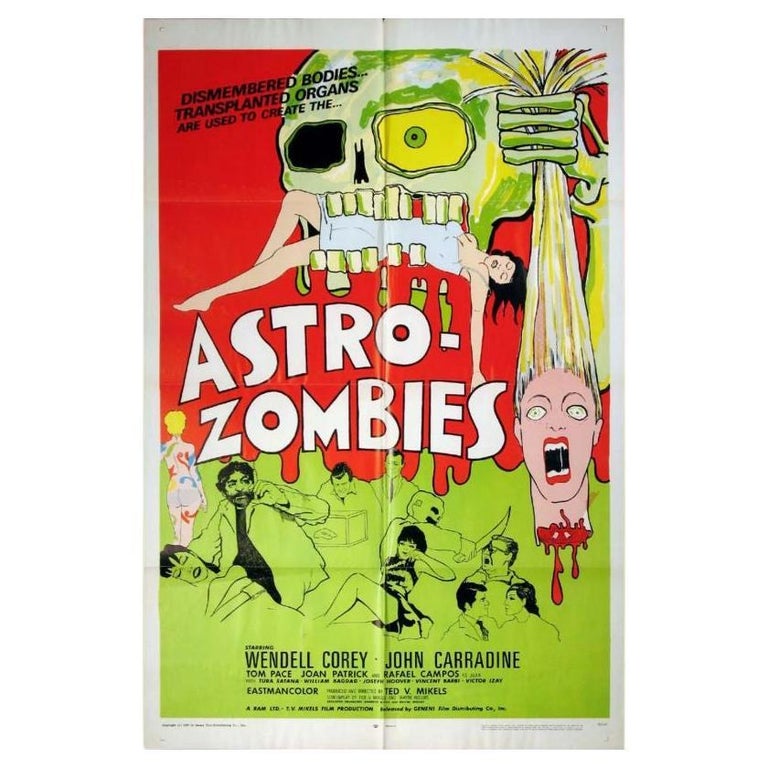 Astro-Zombies, Unframed Poster, 1968 For Sale at 1stDibs
