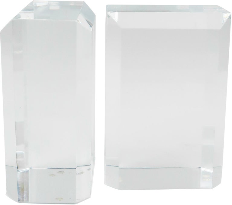 Astrolite Lucite Faceted Bookends by Ritts Co. of Los Angeles For Sale ...