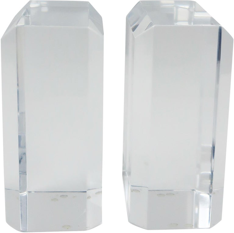 Astrolite Lucite Faceted Bookends by Ritts Co. of Los Angeles For Sale ...