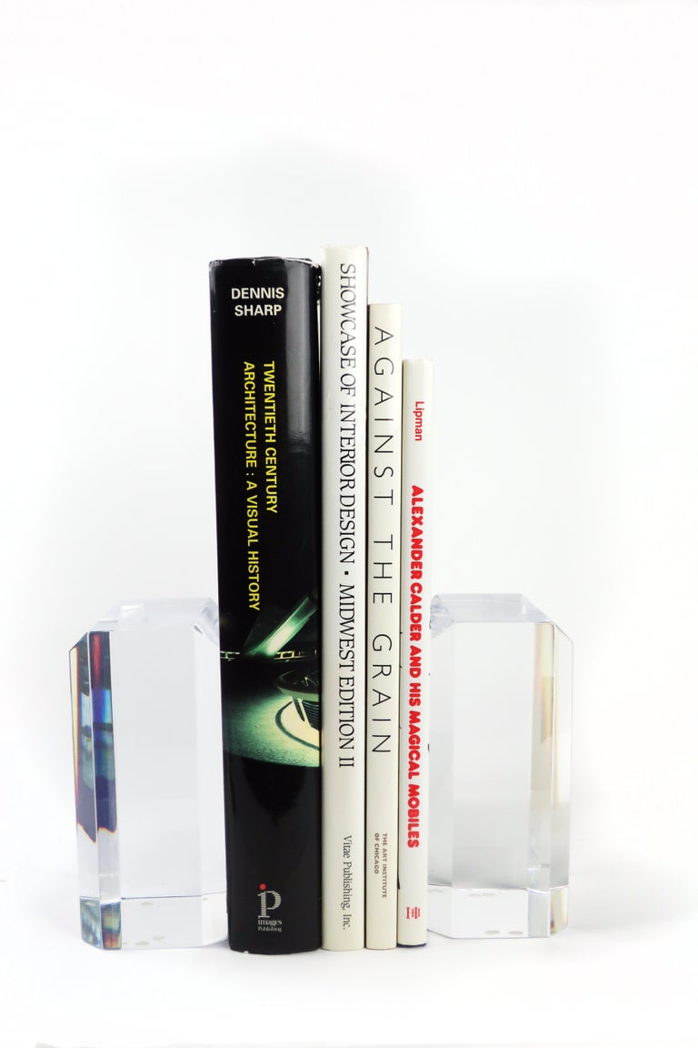 Astrolite Lucite Faceted Bookends by Ritts Co. of Los Angeles For Sale ...