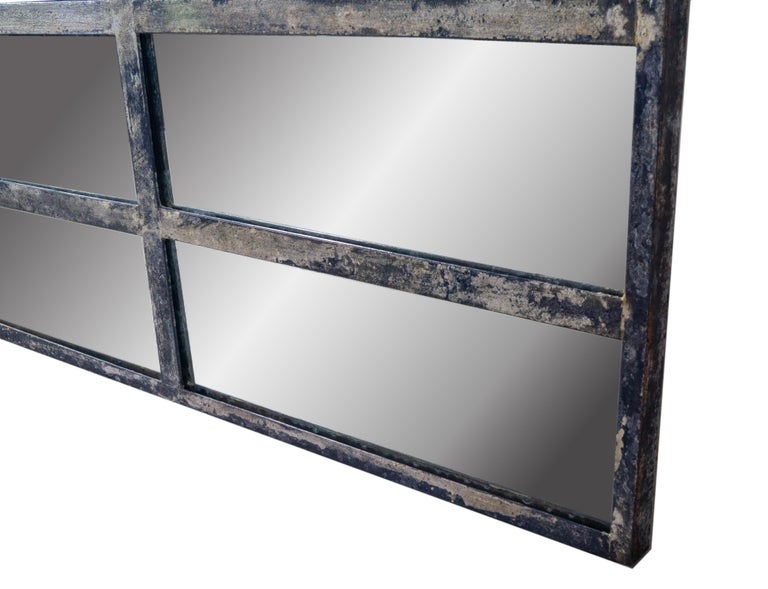 Asymetrical Iron Window Frame Mirror For Sale at 1stDibs