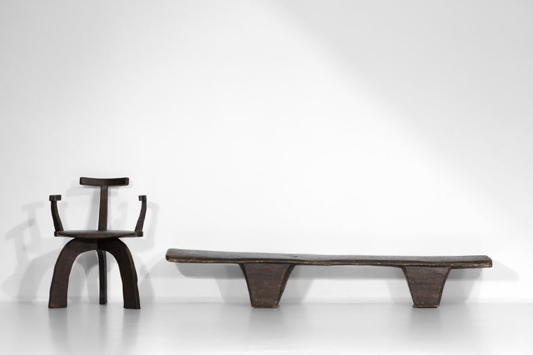 Asymmetrical African Bench in Dark Wood from the 60s Senufo at 1stDibs ...