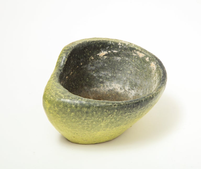 Asymmetrical Ceramic Bowl in Avocado Toned Speckled Glaze at 1stDibs ...