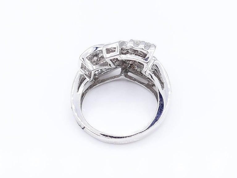 Asymmetrical Channel Set Baguette and Round Diamond Ring For Sale at ...