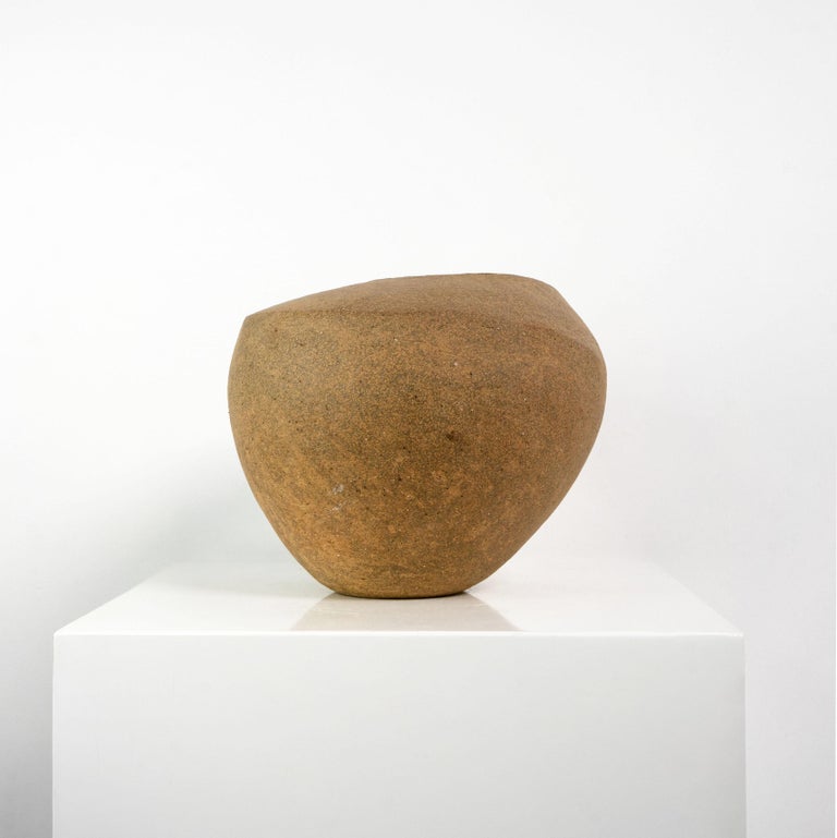 Asymmetrical Ovoid Stoneware Vessel For Sale at 1stDibs