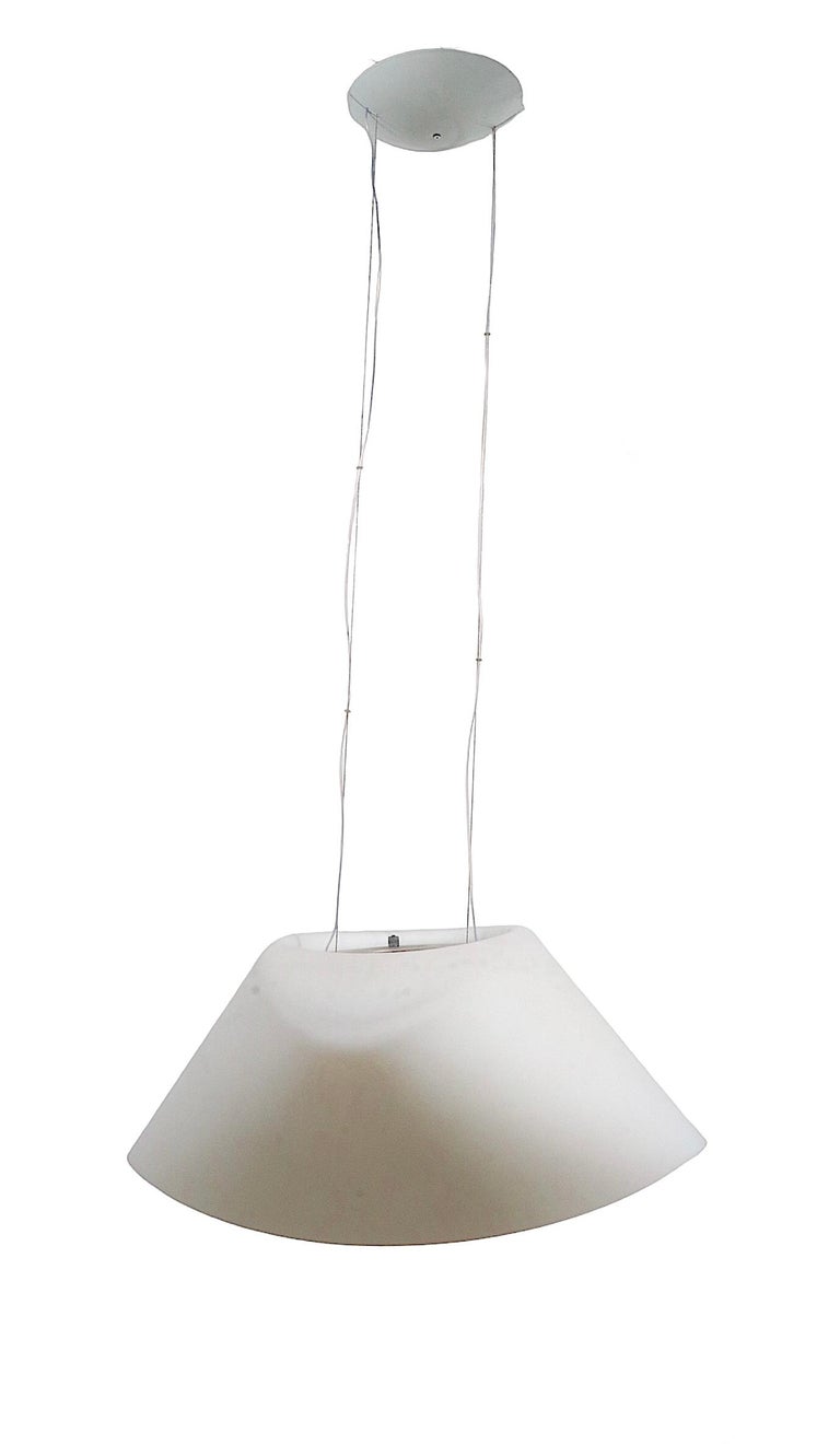 Asymmetrical Satin Glass Post Modern Light Fixture Made in Italy by ...