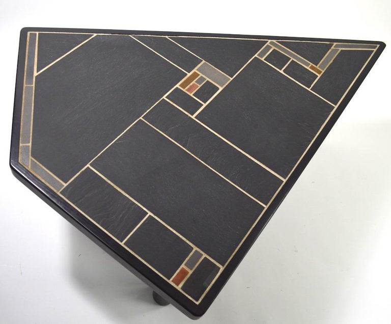 Asymmetrical Slate Tile-Top Table Made in Denmark by Sallingboe Jelling ...