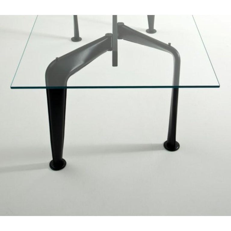 Asymmetrical Table, Black Leather by Colé Italia For Sale at 1stDibs