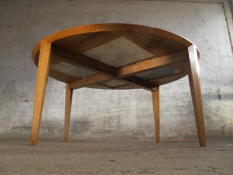 AT Dining Table, Round, Solid Oak with Estremoz Marble Top by Tomaz ...