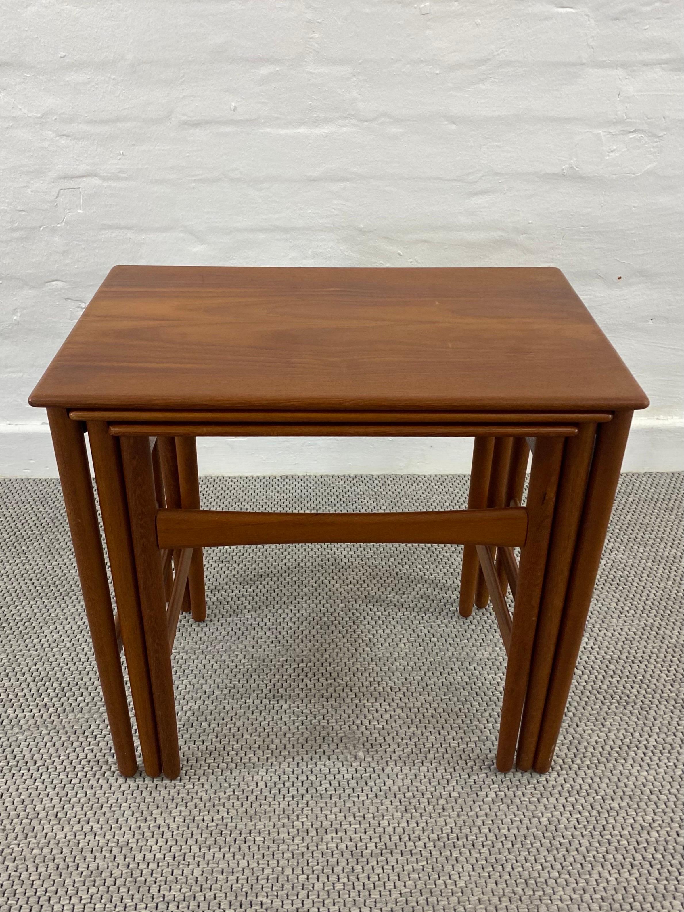 AT40 Nesting Tables in Teak by Hans Wegner for Andreas Tuck , 1960s For ...