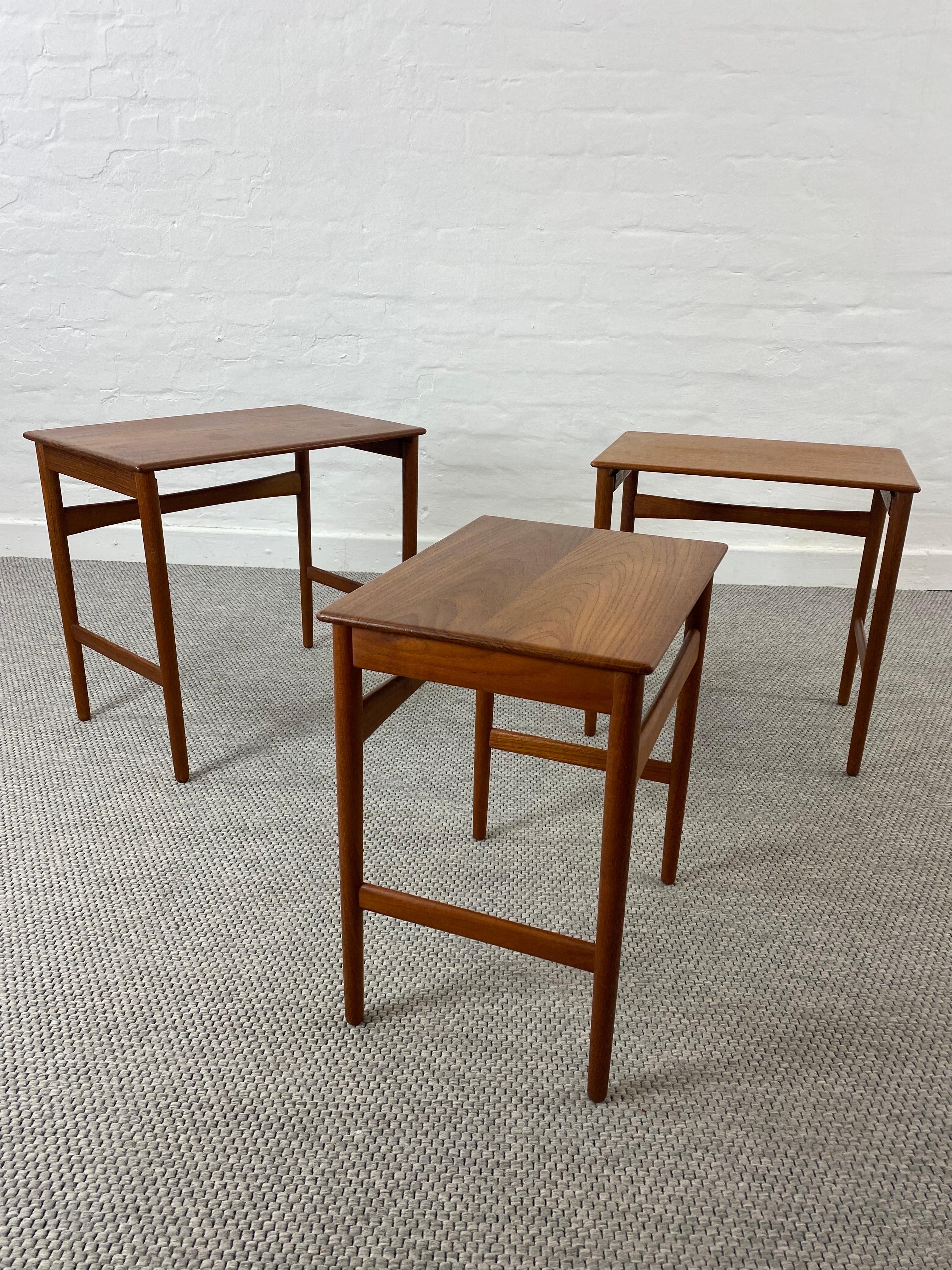 AT40 Nesting Tables in Teak by Hans Wegner for Andreas Tuck , 1960s For ...