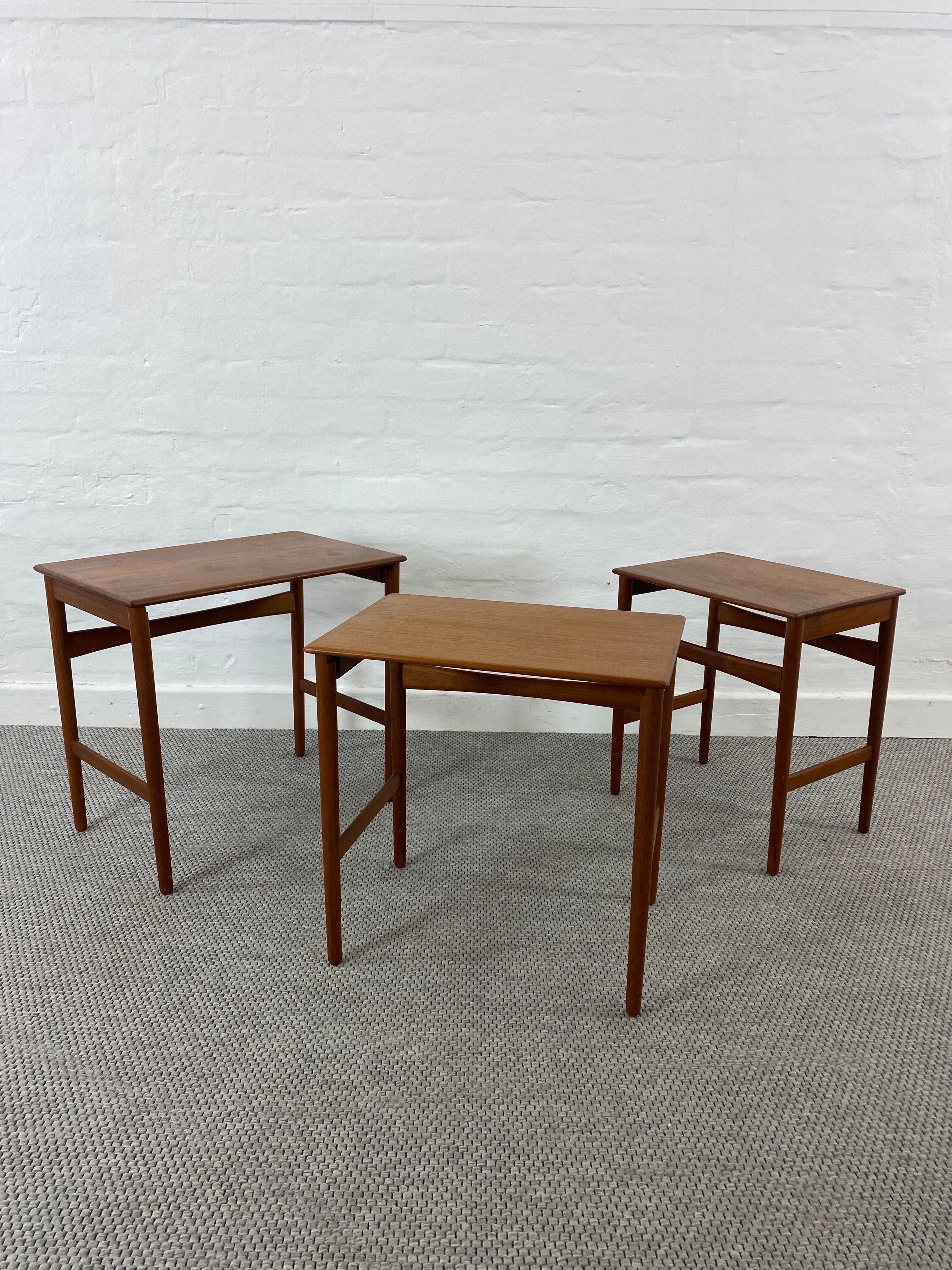 AT40 Nesting Tables in Teak by Hans Wegner for Andreas Tuck , 1960s For ...