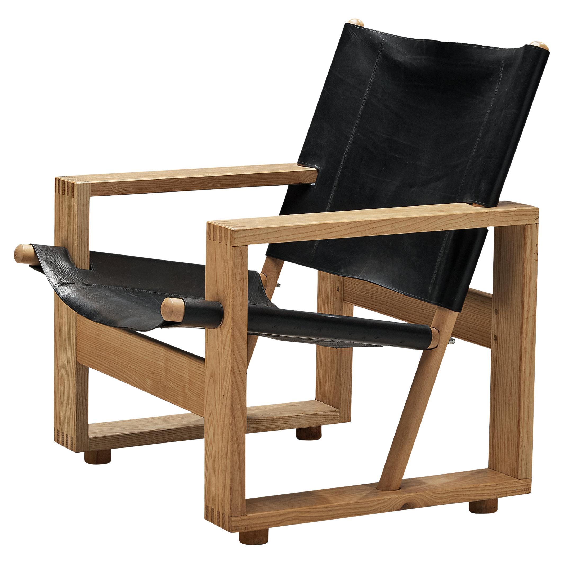 Ate van Apeldoorn Lounge Chair in Ash and Black Leather For Sale at 1stDibs
