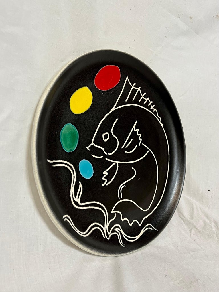 Atelier Cerenne Rene Neveux Vallauris French Ceramic Abstract Glazed ...