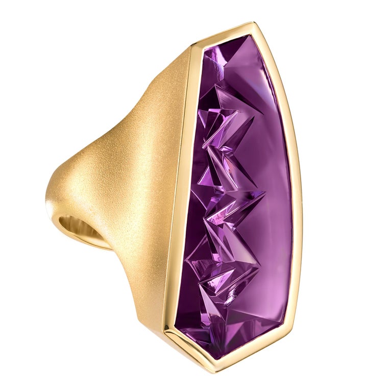 Atelier Munsteiner One of a Kind Fancy Cut Purple Amethyst Vertical ...
